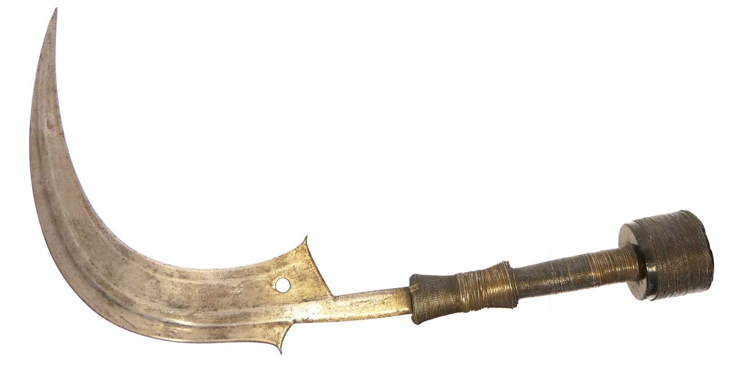 Lot 198 - African Mangbetu sickle knife,