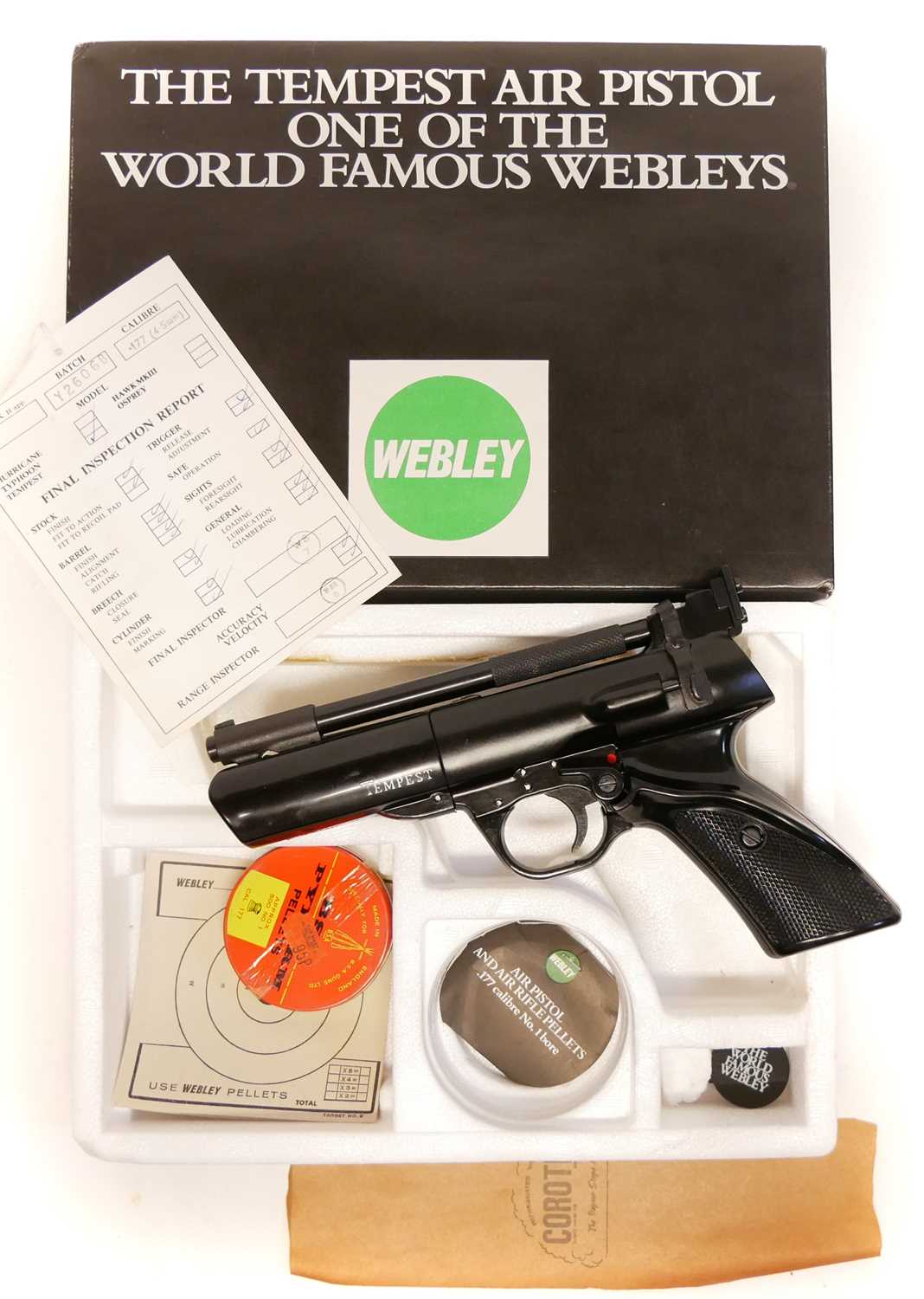 Lot 84 - Boxed Webley Tempest .177 air pistol,