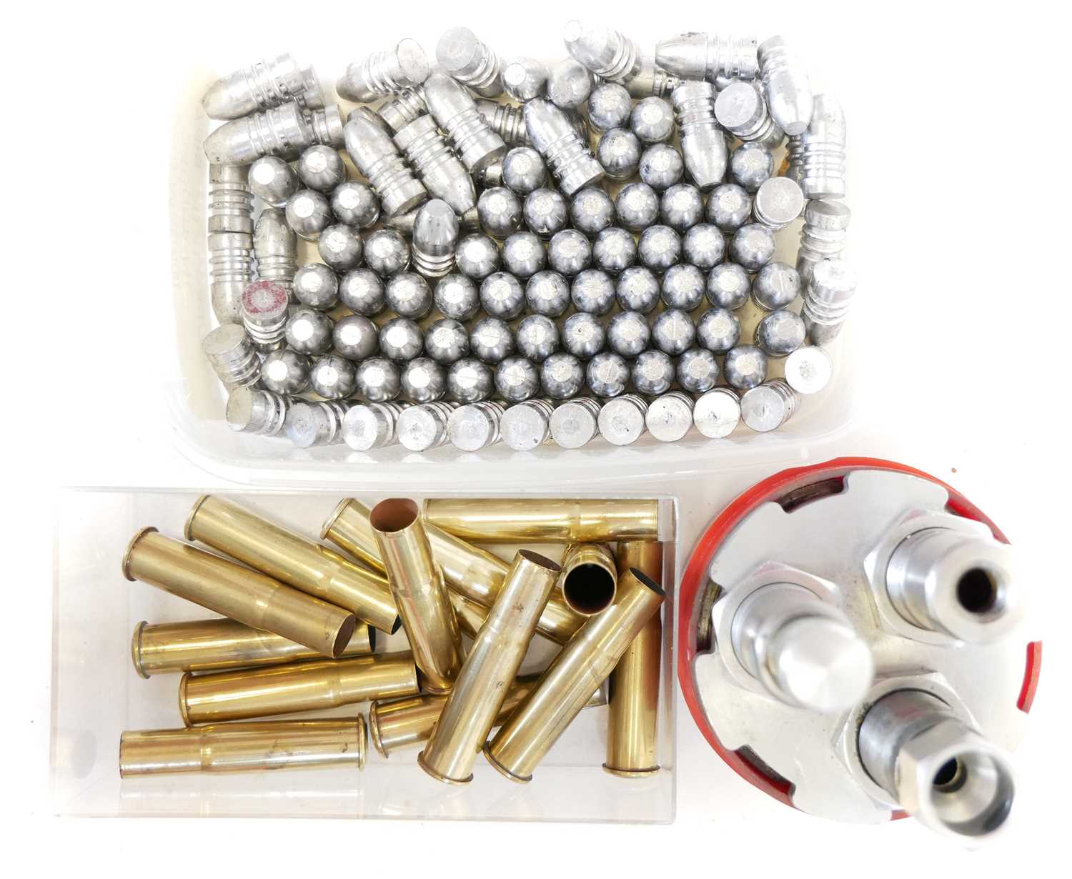 Lot 526 - 11.15x60R / .43 Mauser reloading tools and