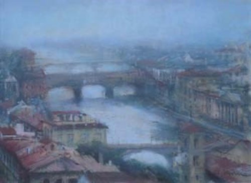 Lot 566 - Marc Grimshaw, Florence, pastel.
